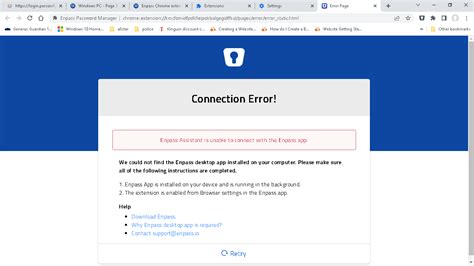 enpass chrome extension is unable to connect with the enpass app