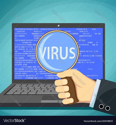 Word Virus On The Laptop Screen Royalty Free Vector Image