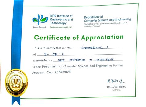 Sudharsshini S On Linkedin Hackathonchampion Innovation Continuouslearning Dreambig Kprietcse