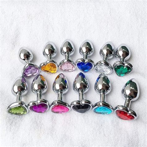 3pcs Set Luxury Metal Butt Toys Heart Shaped Anal Trainer Jewel Butt