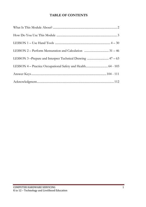 K To 12 PC Hardware Servicing Learning Module PDF K To 12 PC Hardware Servicing Learning Module PDF