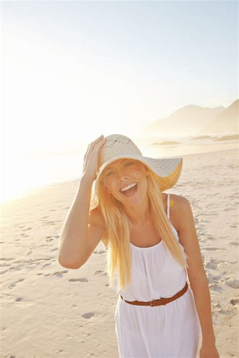 Having A Fun Time At The Beach Portrait Of A Gorgeous Young Woman