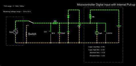 Zener Using A Series Diode To Protect Input With Pull Up Resistor Electrical Engineering