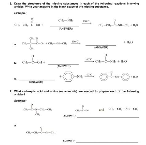 solved 6 draw the structures of the missing substances in