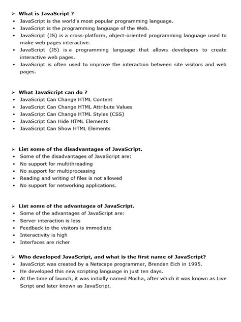 Understanding Javascript Basics And Features Pdf Java Script