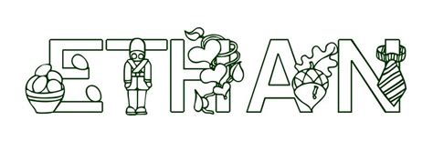 Coloring Page First Name Ethan Printable Coloring Pages