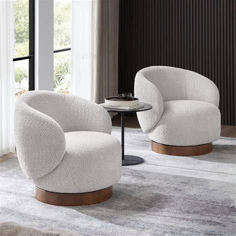 Kislot Swivel Accent Chair Round Barrel Armchair