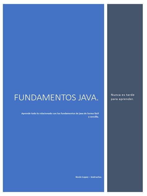 Fundamentosdejava Pdf Java Lenguaje De Programación Objeto