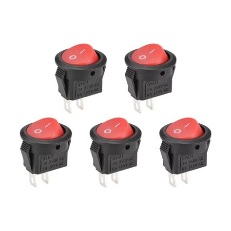 MINI BOAT ROCKER Switch Toggle Switch Red 2pins ON OFF AC 250V 3A 125V 6A 5pcs 14 35 PicClick AU
