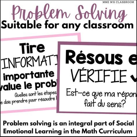 French Math Problem Solving Classroom Posters By Ouiteachimmersion