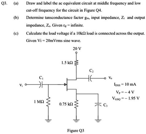 draw and label the ac equivalent circuit at middle frequency and low