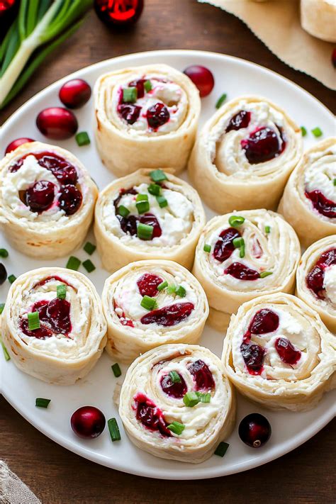 Savory Christmas Cranberry Roll Ups