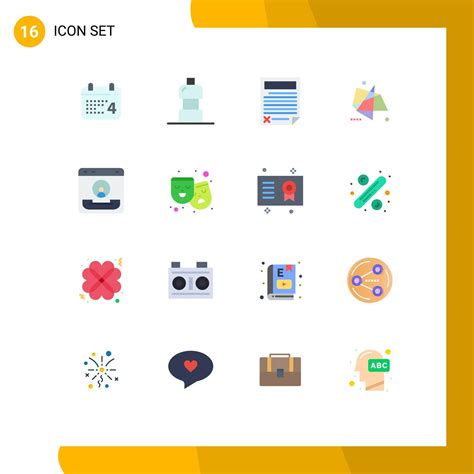 Editable Vector Line Pack Of 16 Simple Flat Colors Of Call Motion Data Graphics Abstract