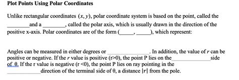 Solved Plot Points Using Polar Coordinates Unlike Chegg Com