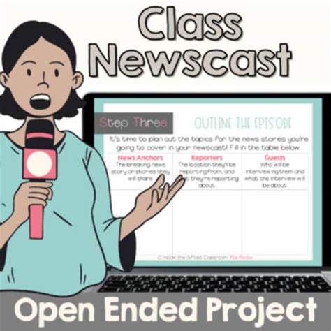 Classroom Newscast Open Ended Class News Show Project No Prep