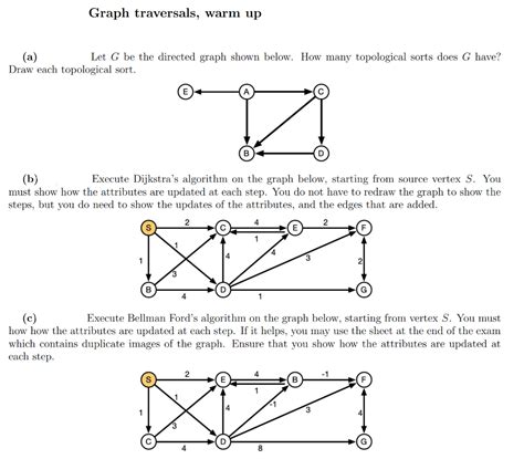 graph traversals warm up a let g be the directed