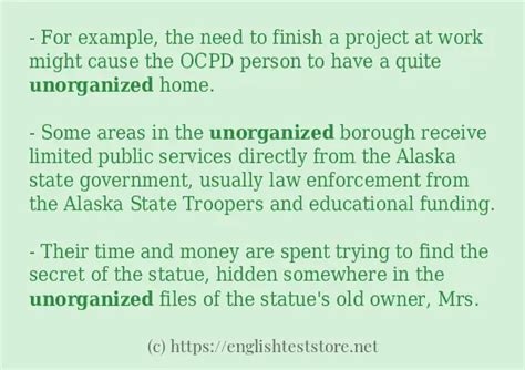 Example Uses In Sentence Of Unorganized Englishteststore Blog