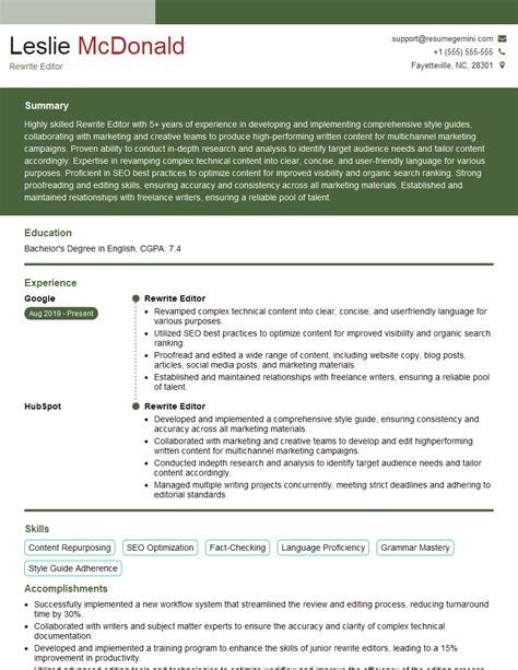 Top 10 Questions For Rewrite Editor Interview Resumegemini Online Resume Builder