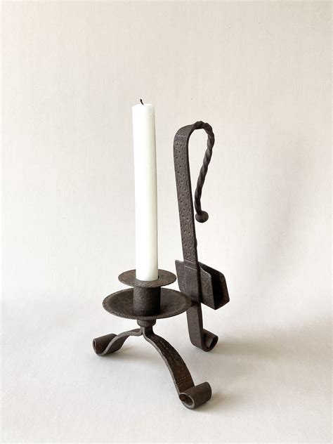 Arts And Crafts Scroll Foot Iron Candlestick The Diarist
