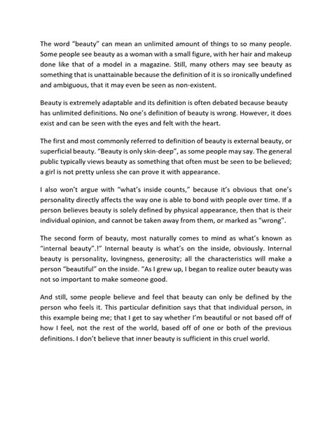 What Makes A Person Beautiful Essay Pdf Career And Growth Self