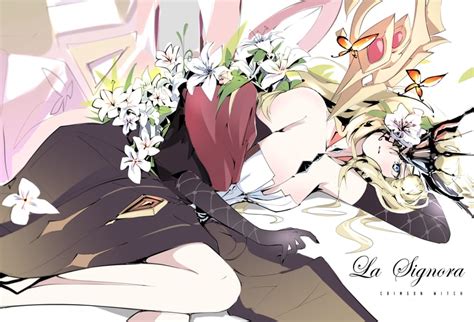 Signora And Crimson Lotus Moth Genshin Impact Drawn By Khrnnfz Danbooru