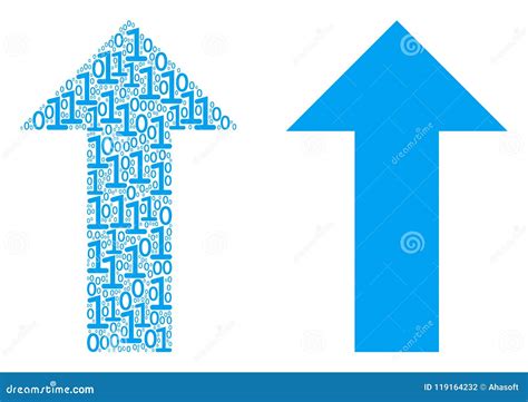 Arrow Collage Of Binary Digits Stock Vector Illustration Of Pointer