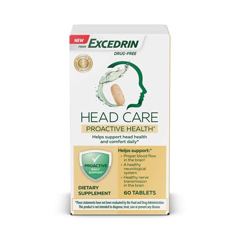 Excedrin Head Care Proactive Health Tablets Shop Vitamins A Z At H E B