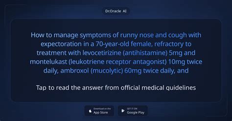 How To Manage Symptoms Of Runny Nose And Cough With Expectoration In A