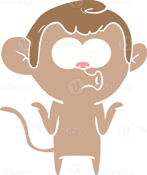 Flat Color Style Cartoon Confused Monkey 45066385 Png