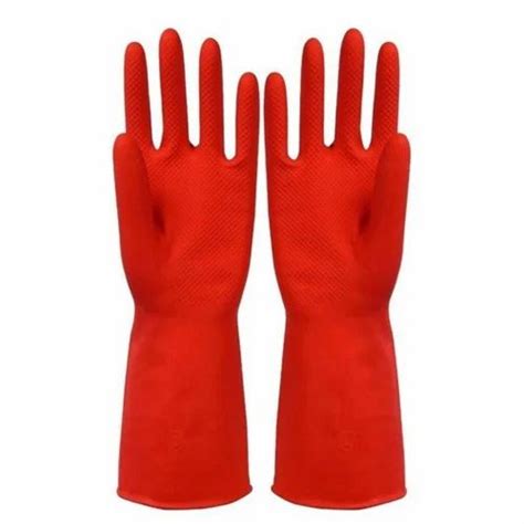 Red Industrial Rubber Hand Gloves At ₹ 45pair In Chengalpattu Id