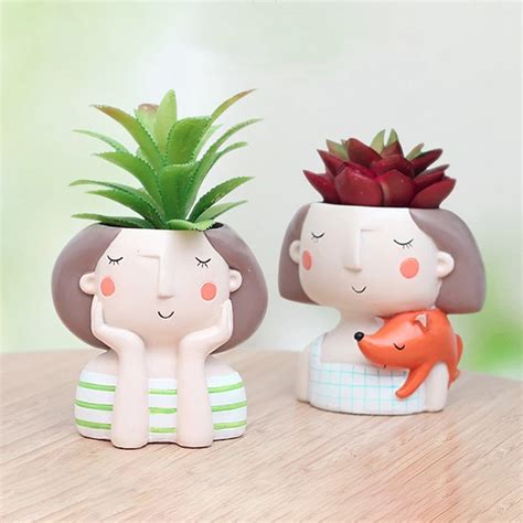 Hlzs цветочный набор для девочек 4 шт европейский стиль суккулентные горшки для растений