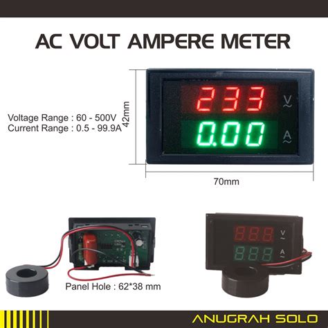 Jual Ac Ampere Meter Ac Voltmeter Combo Volt Ampere Meter 500v 100a Shopee Indonesia