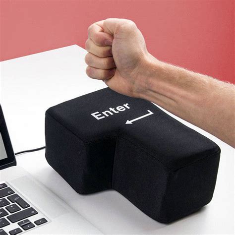 Big Enter Button Anti Stress Kissen Mit Usb Anschluss