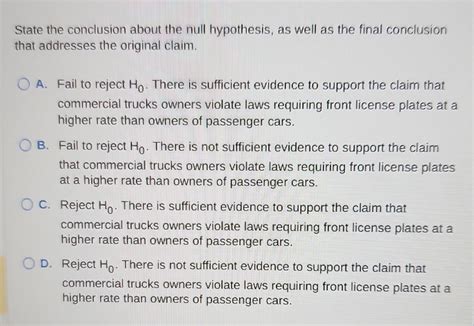 Solved Test The Given Claim Identify The Null Hypothesis Chegg Com