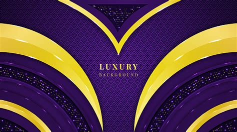 보라색과 황금 색 모양 패턴 장식품 빛과 빛과 아름다운 럭셔리 배경 0명에 대한 스톡 벡터 아트 및 기타 이미지 0명 3차원 형태 개념 Istock