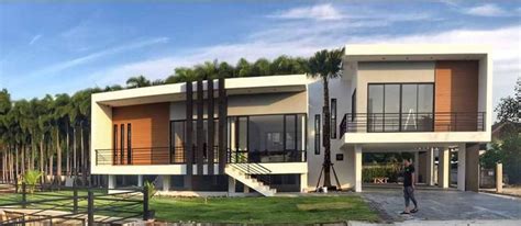 แบบบ้านโมเดิร์นทรงกล่องชั้นเดียวยกพื้น Md19 แบบบ้านโมเดิร์น แปลนบ้าน