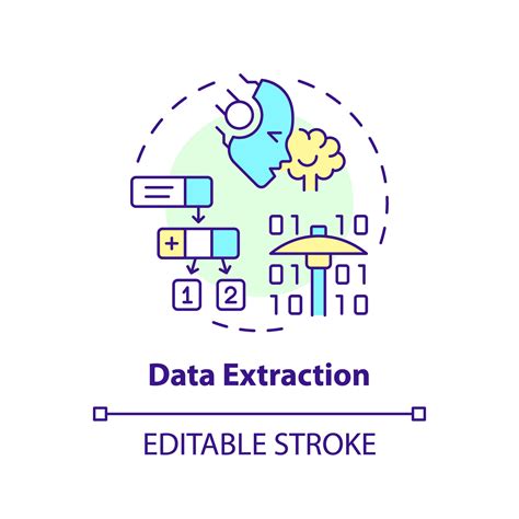 data extraction multi color concept icon artificial intelligence etl