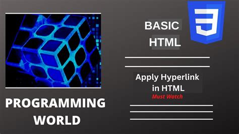 Hyperlinks In Html Youtube