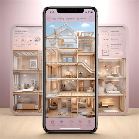 Premium AI Image Mobile App Design Of Construction Building Information Modeling Bim App