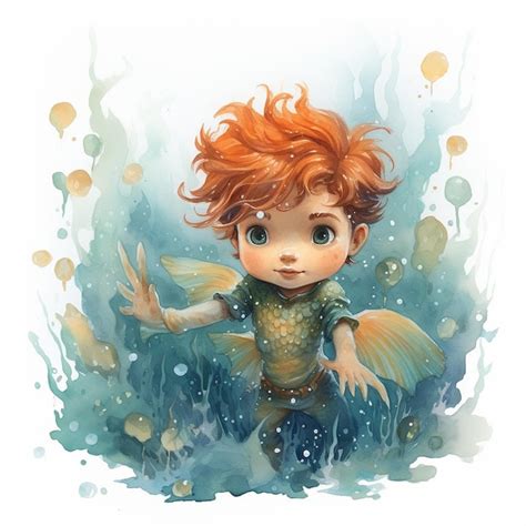 Premium Ai Image Boy Ocean