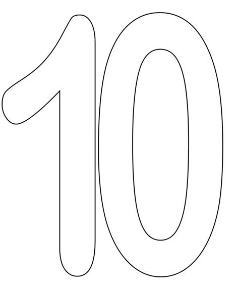 Coloring Pages Of Number 10 Numbers Preschool Number 10 Printable