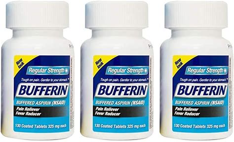 Bufferin Buffered Aspirin Nsaid Coated Tablets Pain