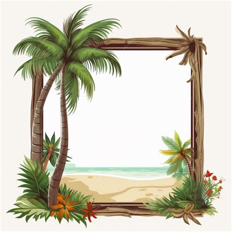 Premium Ai Image Beautiful Palm Tree Border Frame Clipart Picture