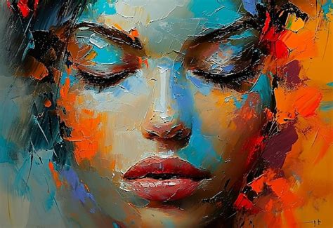 Foto Retrato De Niña Dama Mujer Rostro Femenino Pintura Al óleo