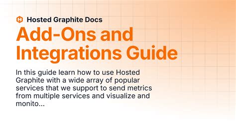 add ons and integrations guide hosted graphite docs