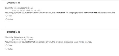 Solved Question 15 Given The Following Compile Line Gcc O