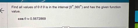 solved find all values of θ ﻿if θ ﻿is in the interval