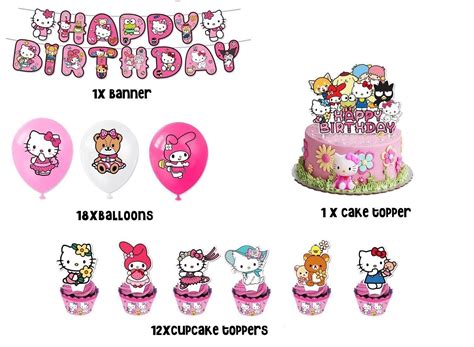 Hello Kitty And Friends Birthday Party Decora Supplies，balloon Banner Pricetronic