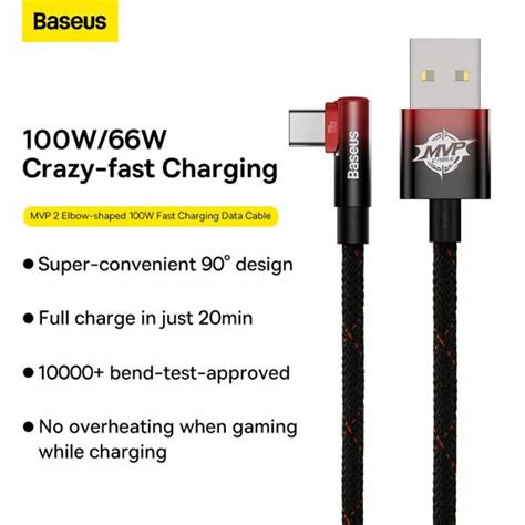 Baseus Kabel Data Mvp Series Elbow Usb To Type C Cable Lazada Indonesia
