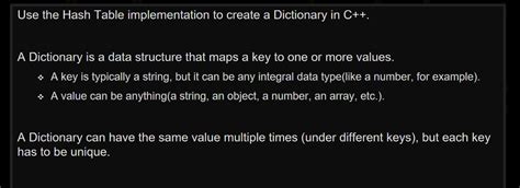 Solved Use The Hash Table Implementation To Create A